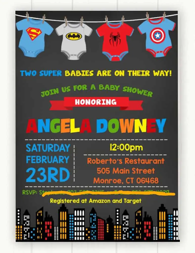Super Hero Baby Shower - TWINS!! - Darling celebrations